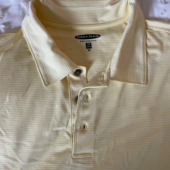Pebble Beach | Shirts | Pebble Beach Mens Light Yellow And White ...